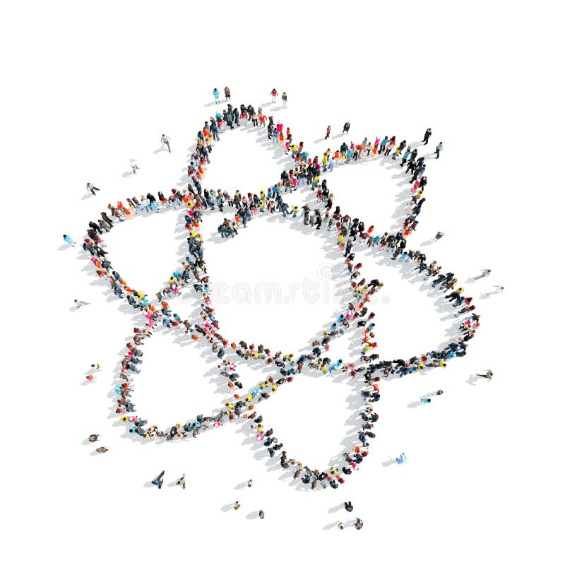 People in the Shape of a Pie Graph on a White Background Stock ...