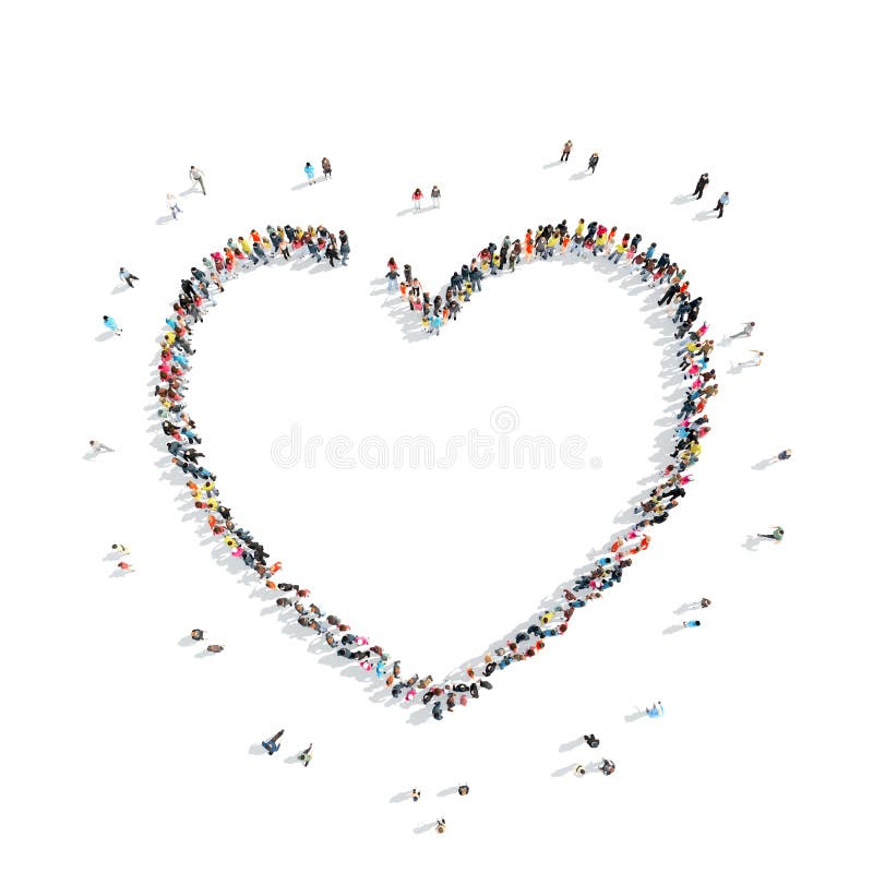 People in the Shape of Heart, Cardio. Stock Illustration - Illustration ...