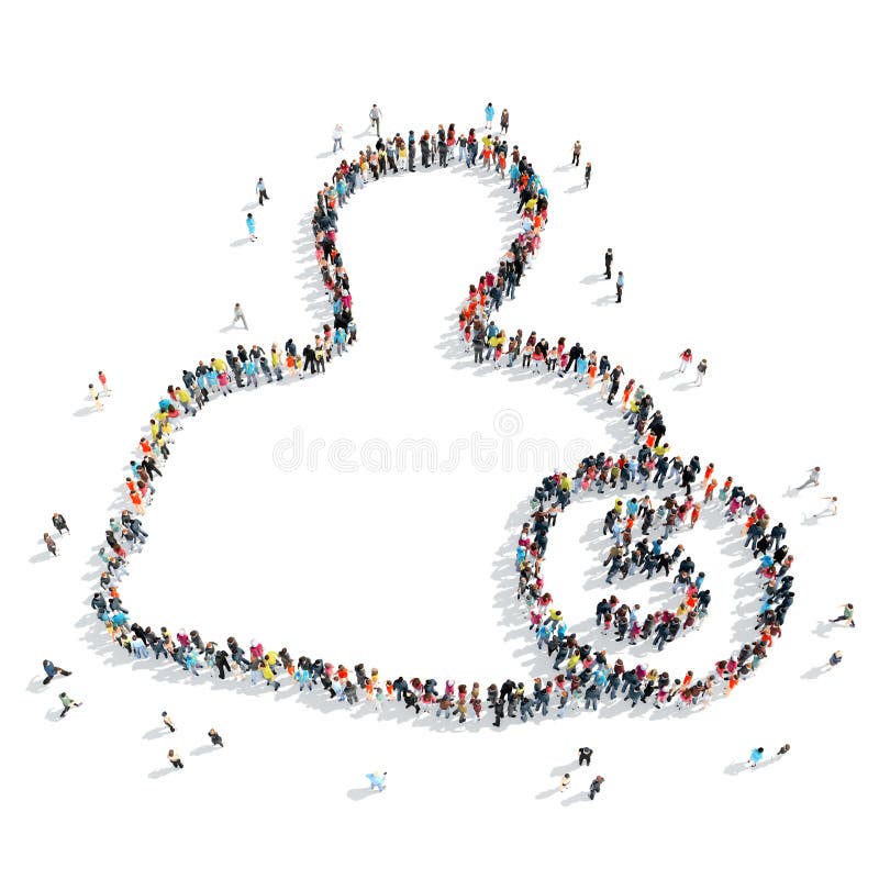 People Shape Man Cartoon Crowd Stock Illustration - Illustration of ...