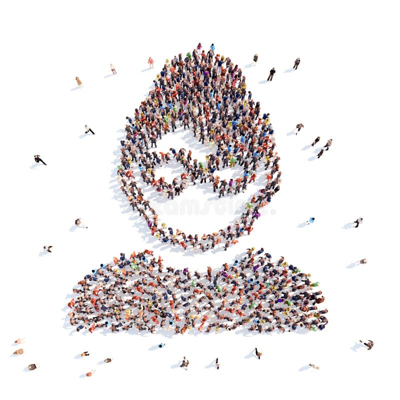 People in the shape of man stock illustration. Illustration of blue ...