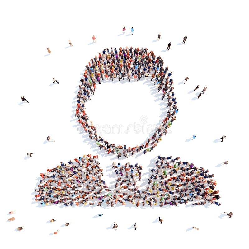 People in the shape of man stock illustration. Illustration of bright ...