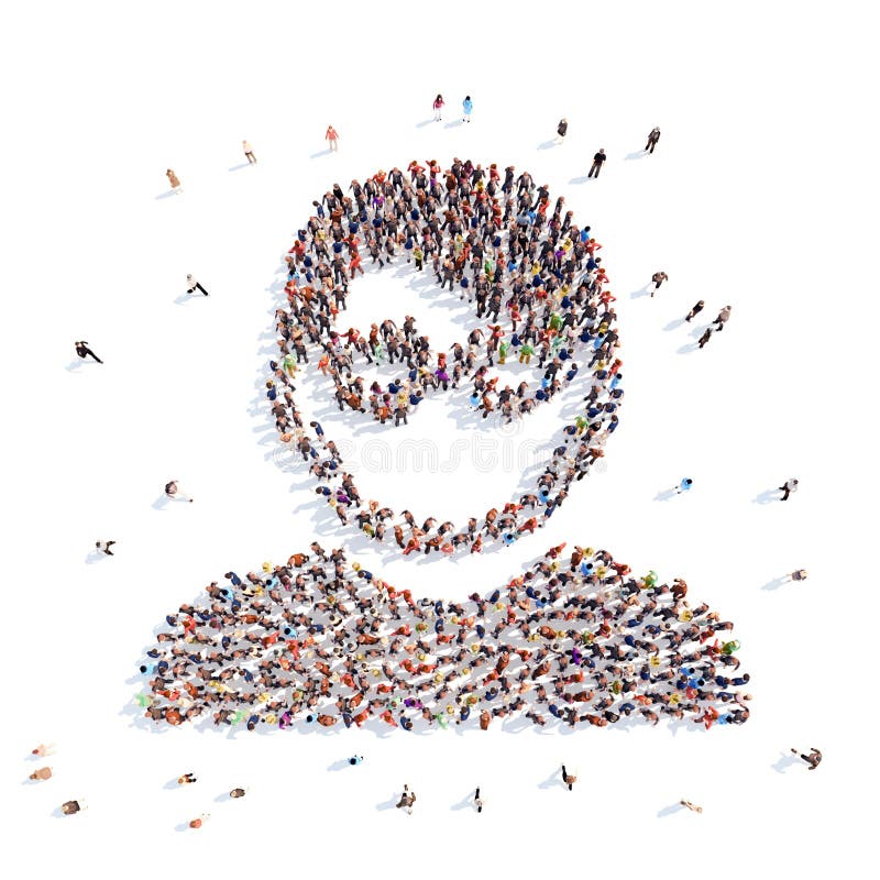 People in the shape of man stock illustration. Illustration of ...