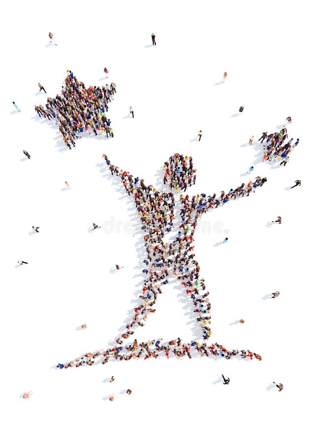 People in the Shape of Mans Stock Illustration - Illustration of ...