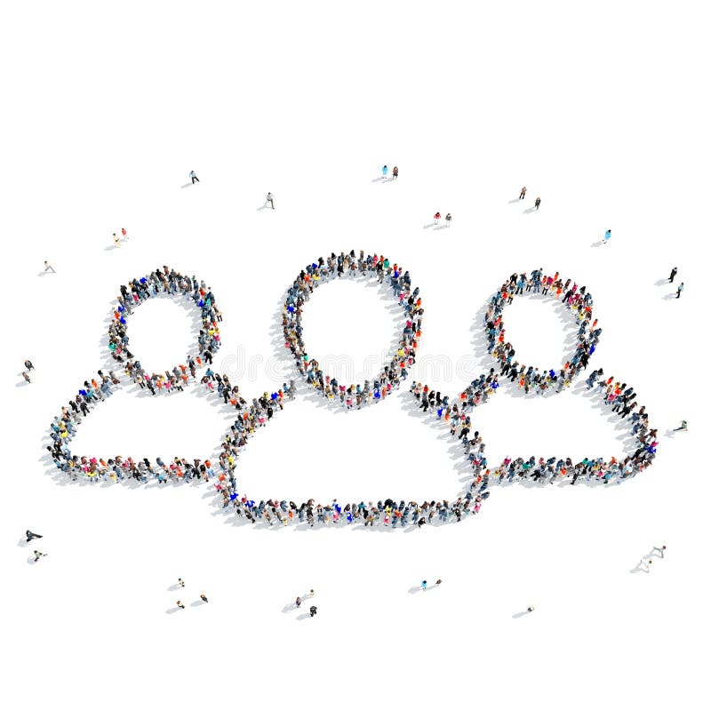 People in the Shape of Mans Stock Illustration - Illustration of ...