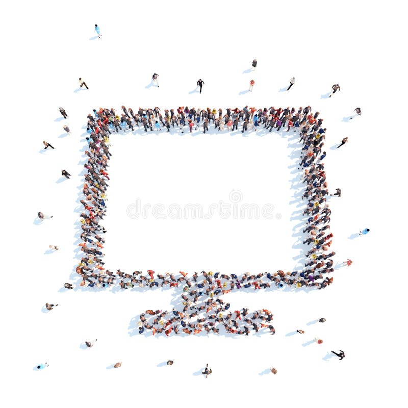 People in the Shape of a Monitor. Stock Illustration - Illustration of ...