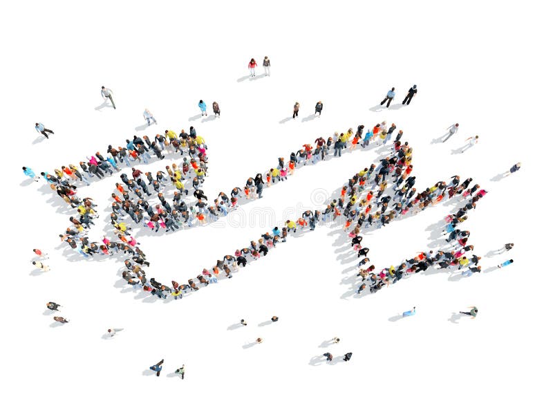 People in the Shape of Ribbons. Stock Illustration - Illustration of ...