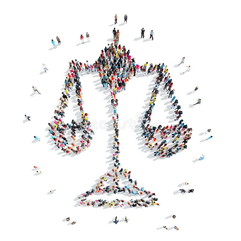 People in the Shape of Scales Stock Illustration - Illustration of ...