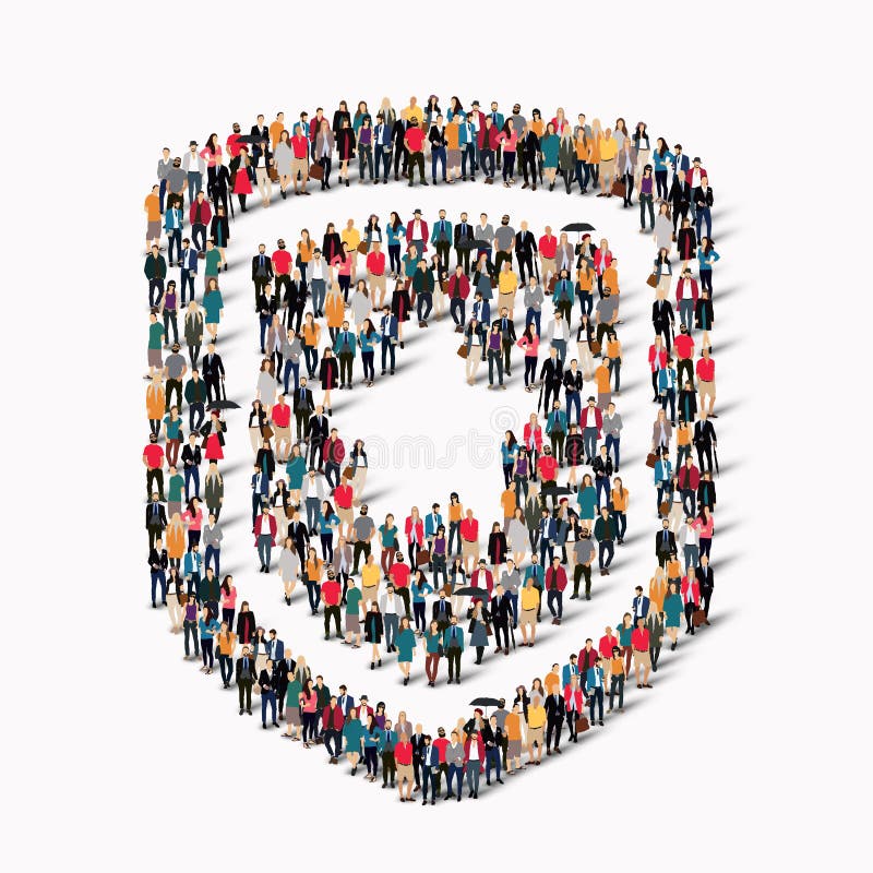 People Shape Shield Protection Stock Vector - Illustration of element ...