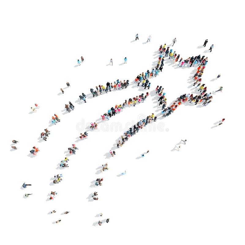 People in the Shape of a Shooting Star. Stock Illustration ...