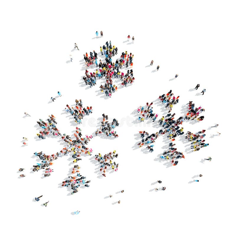 People in the Shape of Snowflakes. Stock Illustration - Illustration of ...