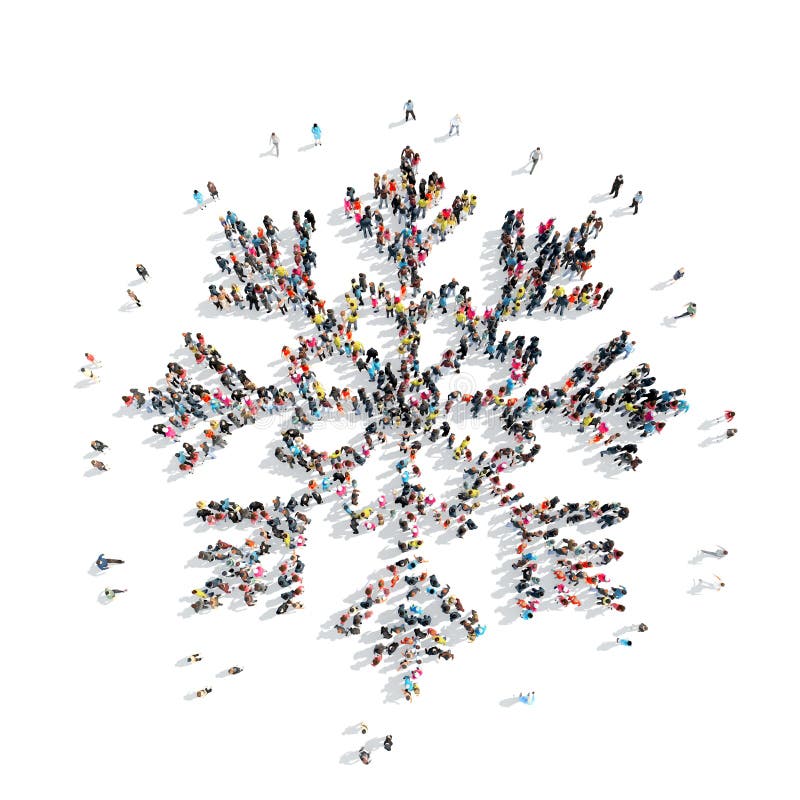 People in the Shape of Snowflakes. Stock Illustration - Illustration of ...