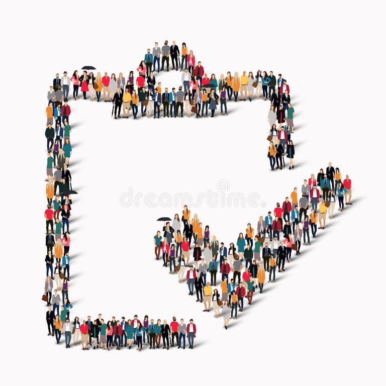 People Shape Tasks List Checklist Stock Vector - Illustration of ...