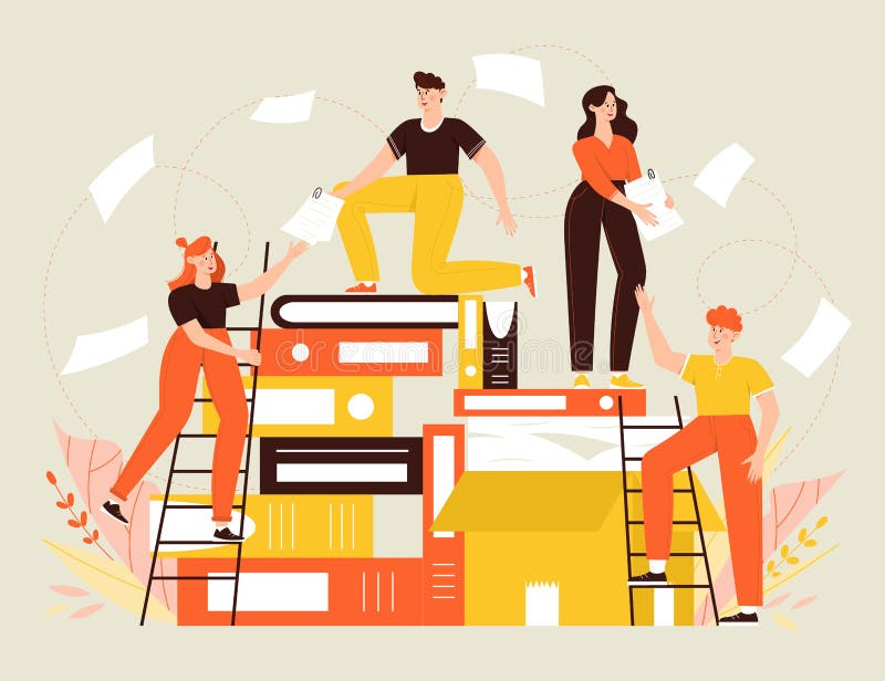 People share documents stock vector. Illustration of copy - 214610739