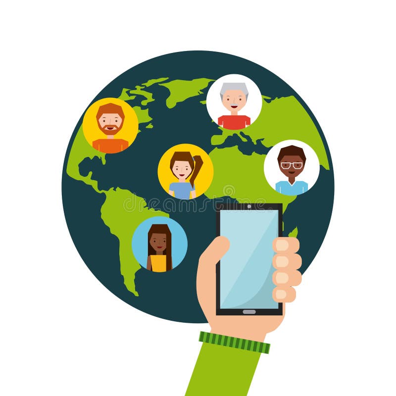 People sharing design stock illustration. Illustration of network ...