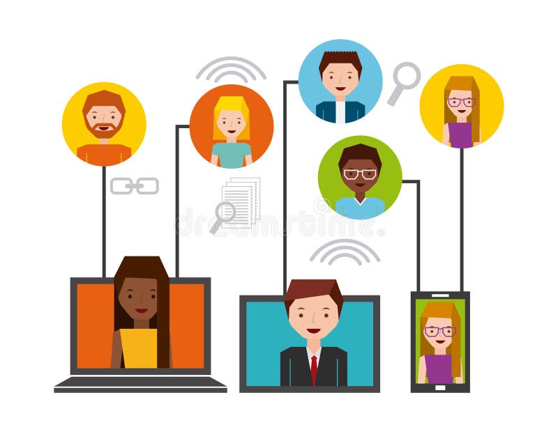 People sharing design stock illustration. Illustration of design - 69354239