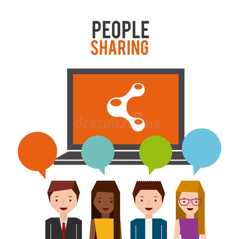 People sharing design stock illustration. Illustration of icon - 69354852
