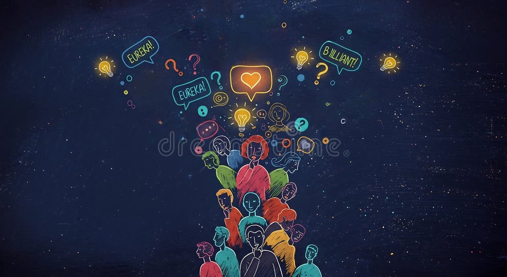 People Sharing Ideas with Creative Thinking and Communication Stock ...