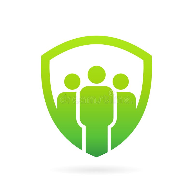 People with Shield Checklist Icon. Illustration Vector Stock Vector ...