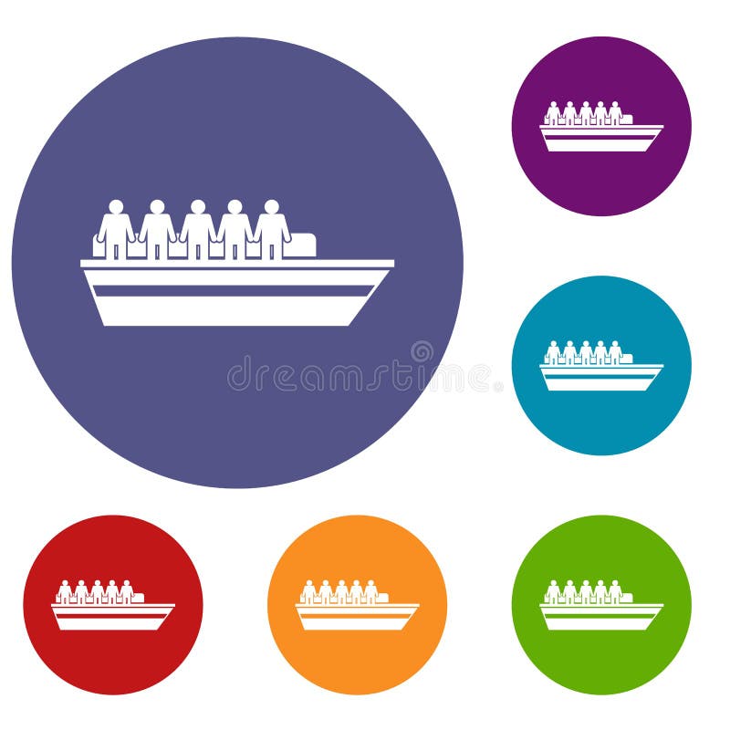 People on ship icons set stock vector. Illustration of icon - 95955964