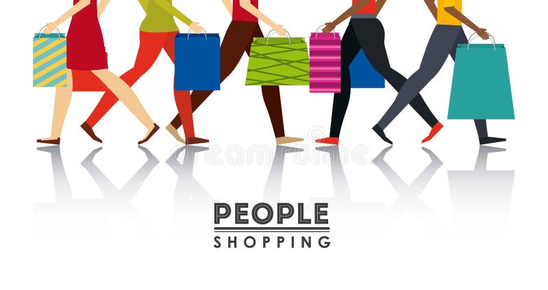 People shopping design stock vector. Illustration of happy - 64354082