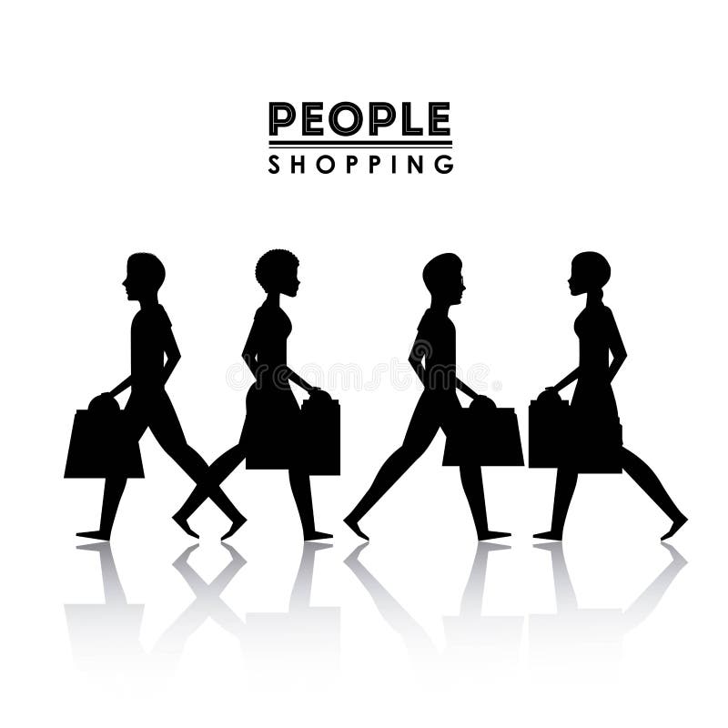 People shopping design stock vector. Illustration of holding - 64354092
