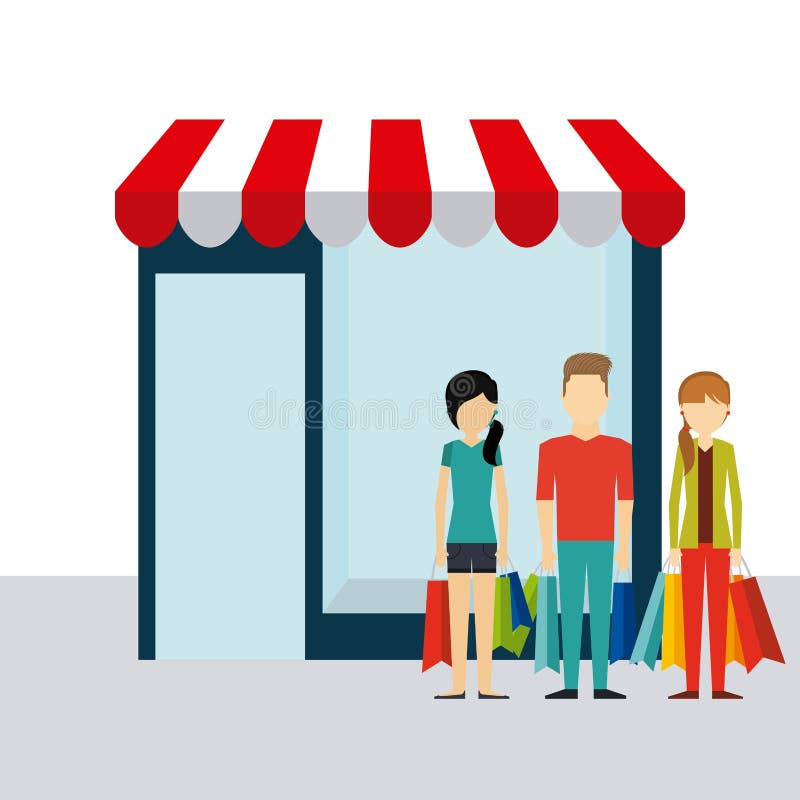 People shopping design stock vector. Illustration of female - 64354107