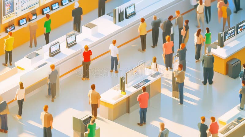 People Shopping at an Electronics Store with Screens Displaying ...