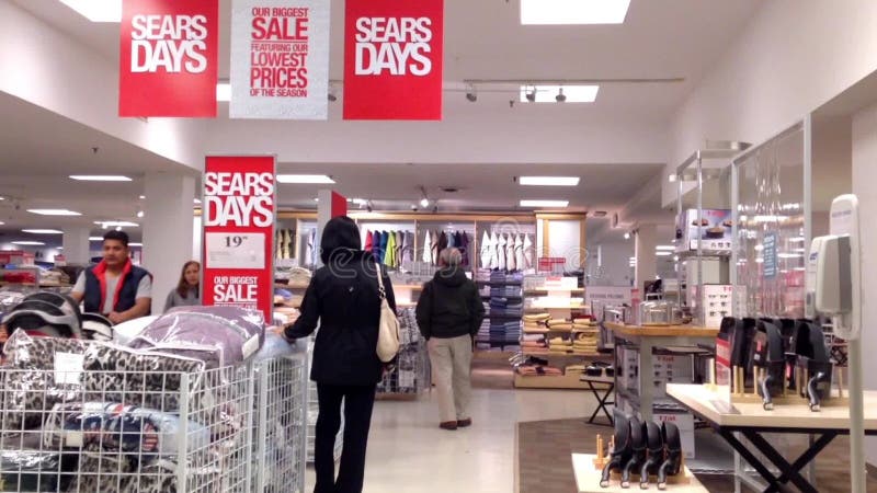 People Shopping Inside Sears Store Stock Footage - Video of video ...