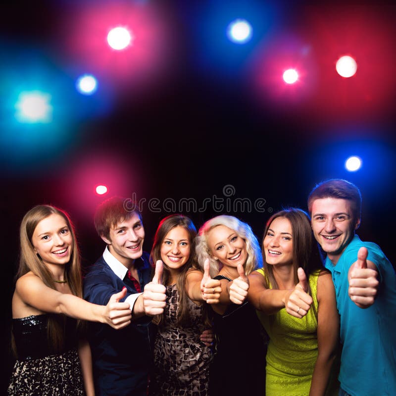 People show thumb up stock photo. Image of cheerful, party - 34917348