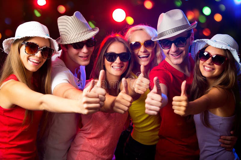 People show thumb up stock photo. Image of nightclub - 63497710