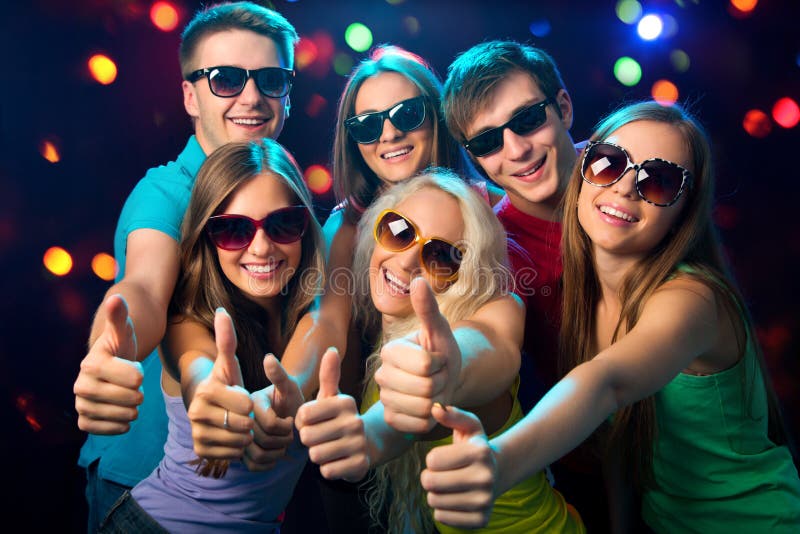 People show thumb up stock image. Image of glamour, party - 63498119