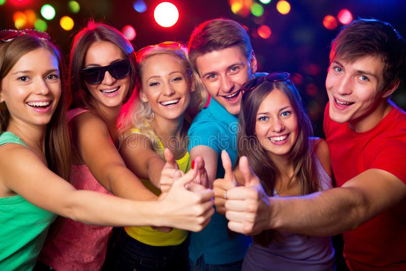 People show thumb up stock image. Image of nightlife - 63498229