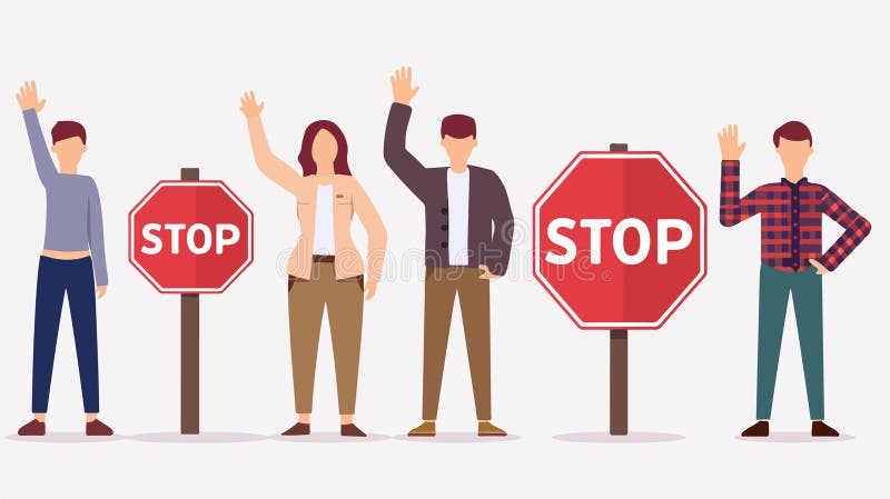 People Showing Stop Gesture Warning Sign Refusing Gesture Concept Stock ...