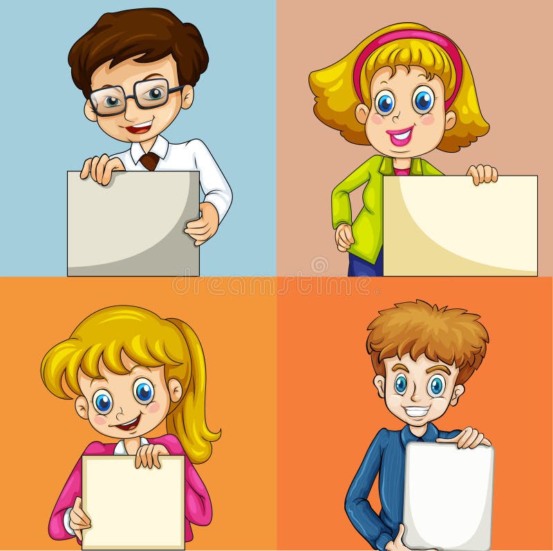 People and signs stock vector. Illustration of blank - 48932541