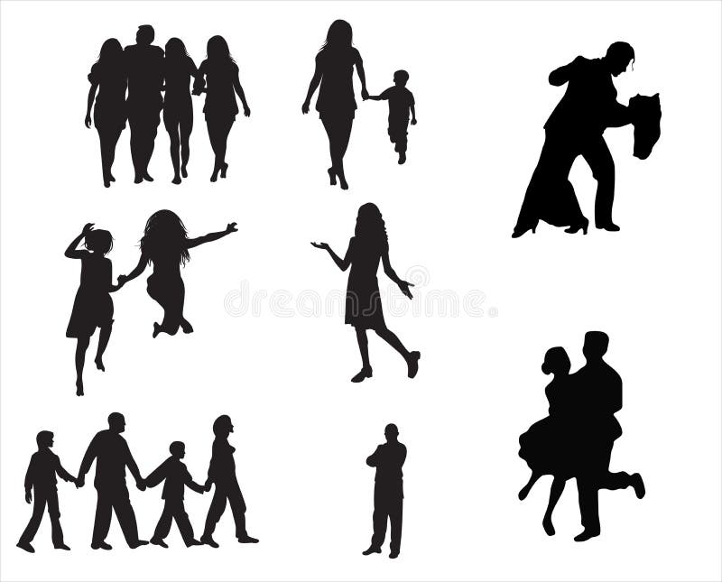 Groovy Dancing Silhouette Stock Illustrations – 106 Groovy Dancing ...
