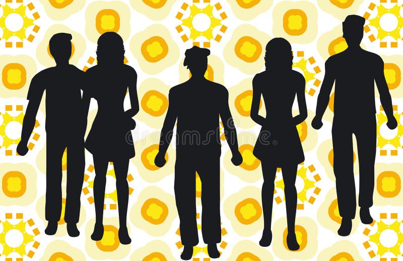 Many People Silhouette Stock Illustrations – 7,420 Many People ...