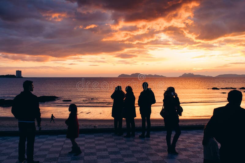Samil editorial image. Image of silhouettes, samil, beach - 102889910