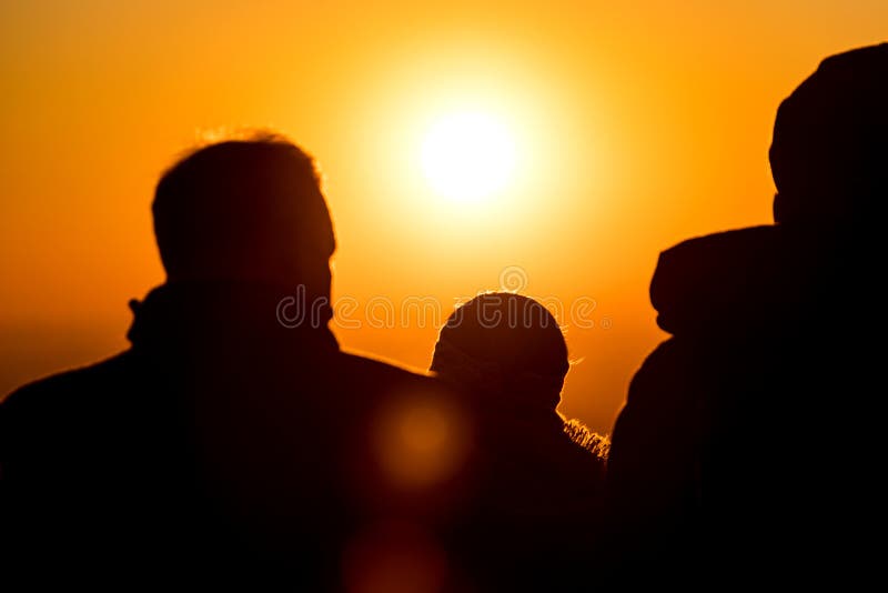 People Silhouettes in the Evening Stock Photo - Image of evening ...