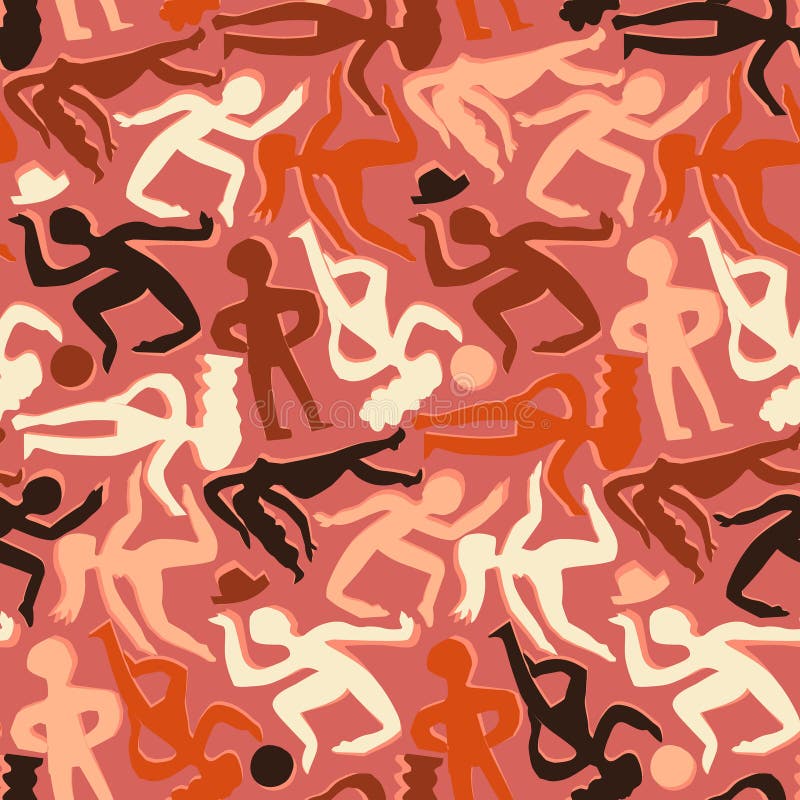 People silhouettes pattern stock vector. Illustration of jump - 271237205