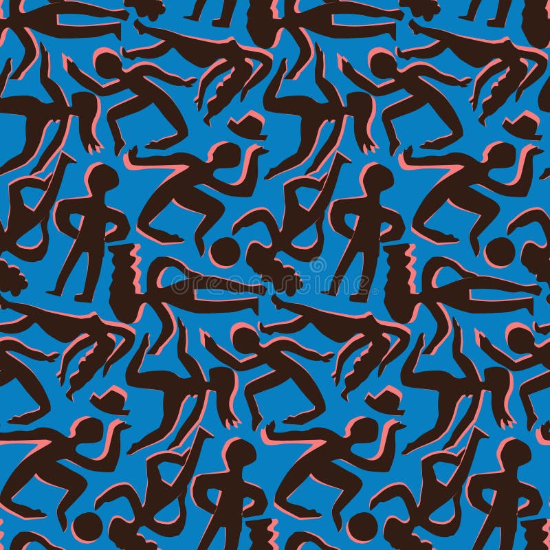 People silhouettes pattern stock vector. Illustration of vector - 271237376