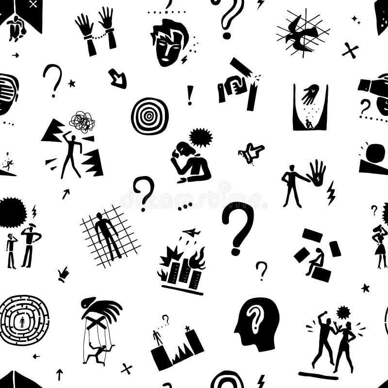 People Psychology, Problems in Life -vector Icon Set ,design Element ...