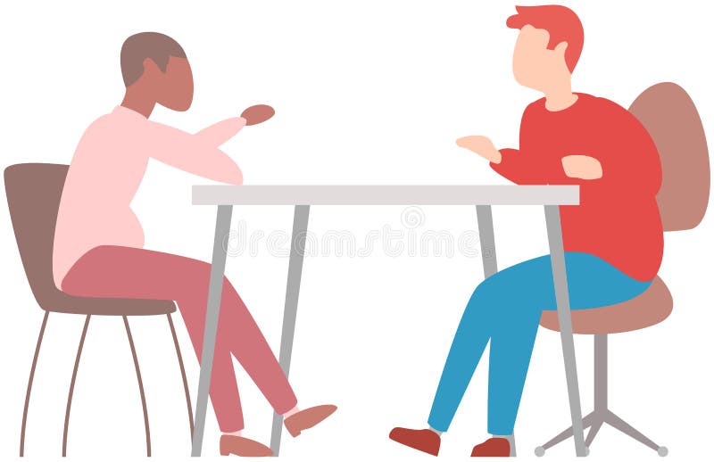People Sit at Table and Communicate. Colleagues Have Meeting ...