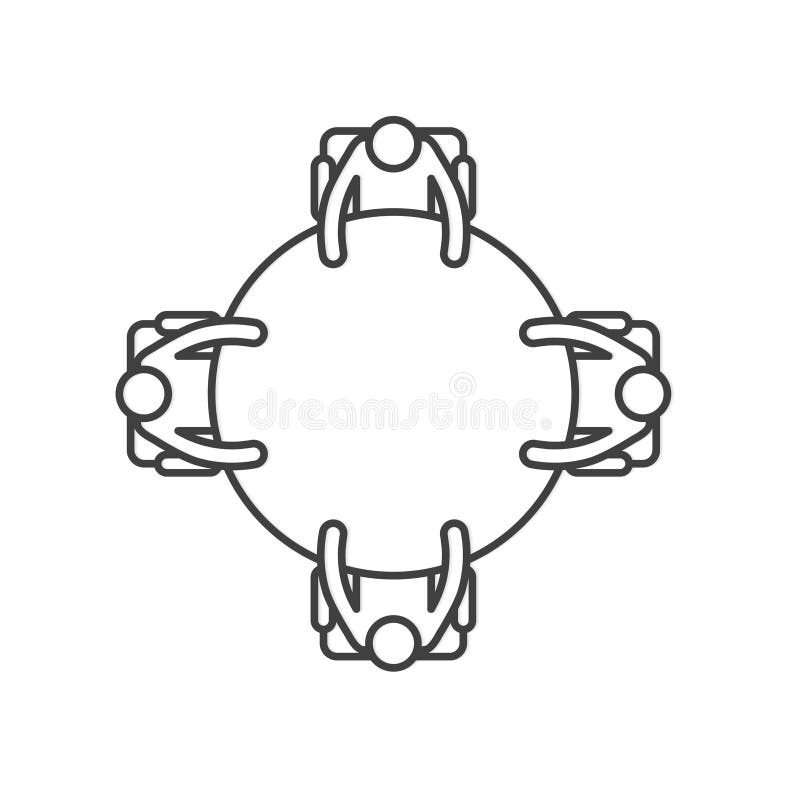 People Around the Round Table Icon Stock Vector - Illustration of round ...