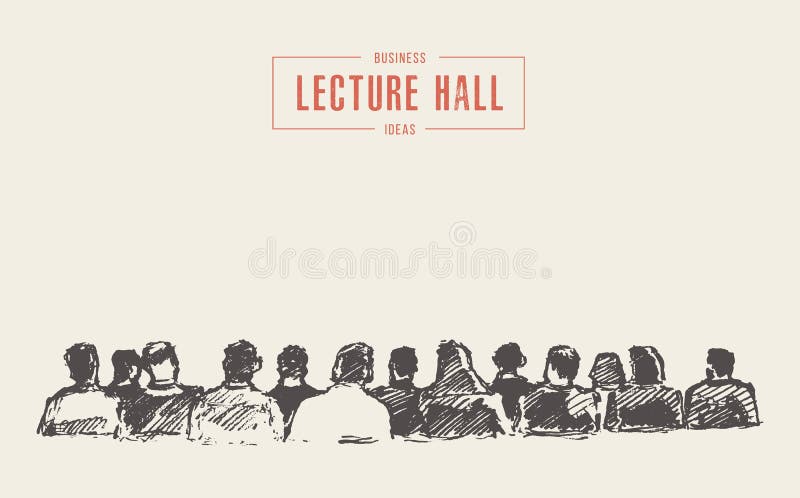 People Sitting Audience Lecture Hall Vector Sketch Stock Vector ...
