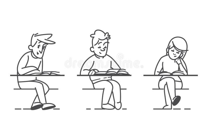 Happy Reading B W Stock Illustrations – 2 Happy Reading B W Stock ...