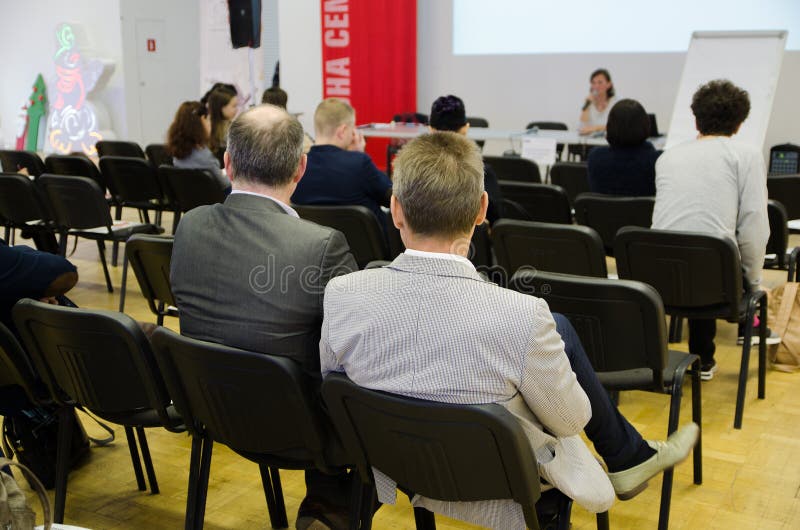 People Sitting at a Seminar Editorial Stock Image - Image of projector ...