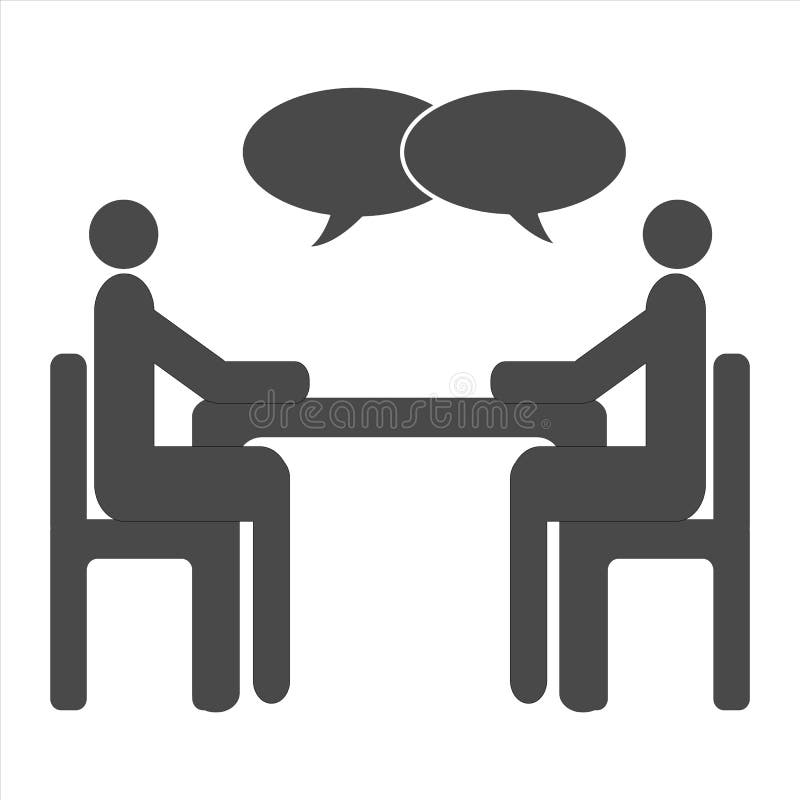 People Sitting and Talking, Business Men Discussing Stock Vector ...