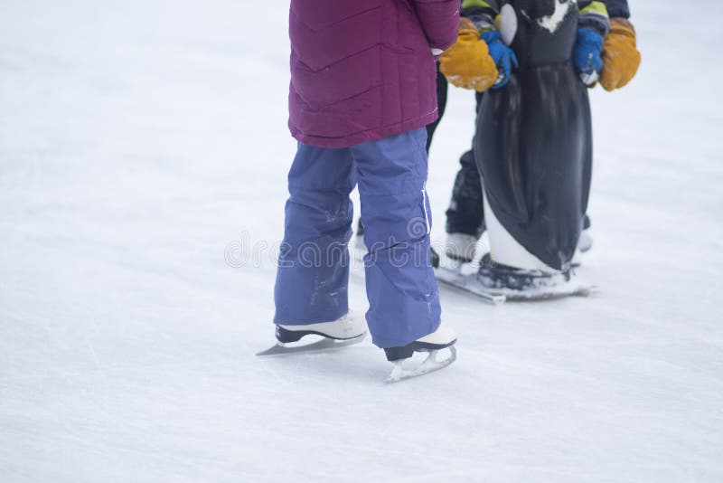 People Skate in the Winter in the Cold on the Ice Rink Stock Image ...