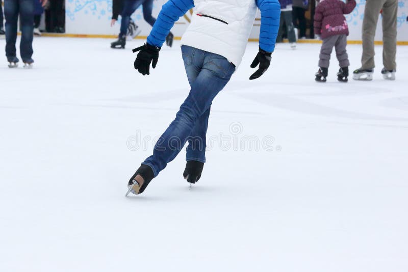 People Skating on the Ice Rink Stock Image - Image of distance, blade ...