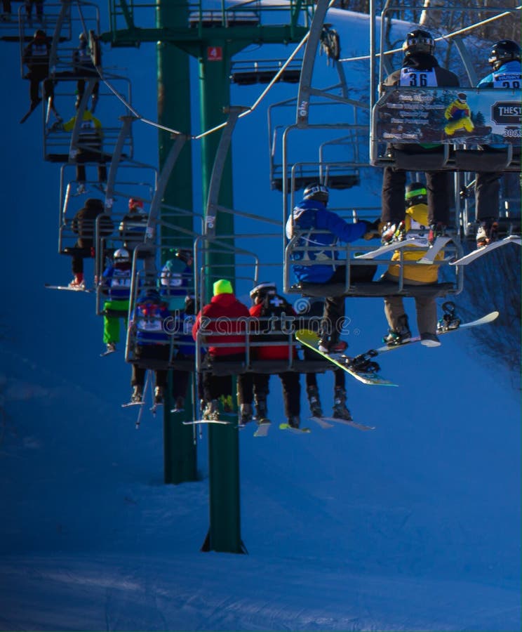 People on ski lift editorial photo. Image of lift, people - 111257511